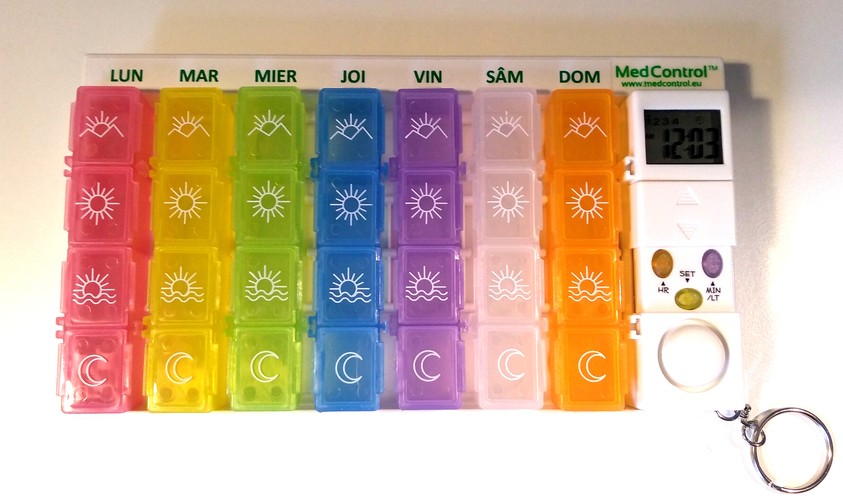Dozator săptămânal medicamente cu alarmă Română 2020 | MedControl